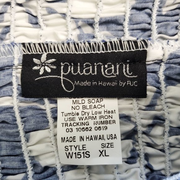 Puanani | Dresses | Puanani Hawaiian Blue White Floral Print Dress Tie ...